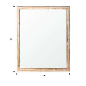 Truu Design Decorative Rectangular Solid Rectangular Wall Mirror, 16 x 20 inches, Beige