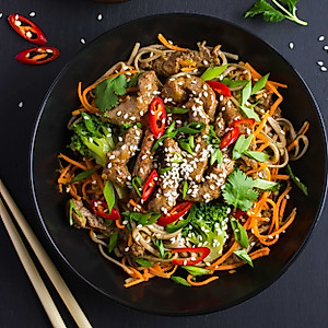 Russell Hobbs RH01860EU7 28 cm Wok - with Glass Lid, Non-Stick Tall Design Induction Pan, Metal Utensil Safe, Use Little to No Oil, Easy-Clean, High Endurance Surface, Crystaltech Graphite Collection