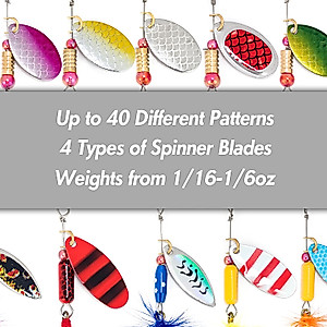 Dr.Fish 60 Pieces Fishing Lures Kit, 5 Tackle Box with Tackle Included, Fishing Spinner Lure Set Rooster Tail Lures Kits Trout Lures Freshwater Crappie Bass Walleye Bait Assorted