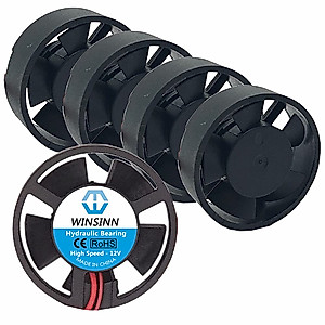 WINSINN 30mm Round Fan Circle 12V, Micro 12 Volt Ring Fans Loop 3010 Hydraulic Bearing, Brushless Cooling 31.5x10mm 2PIN (Pack of 5Pcs)