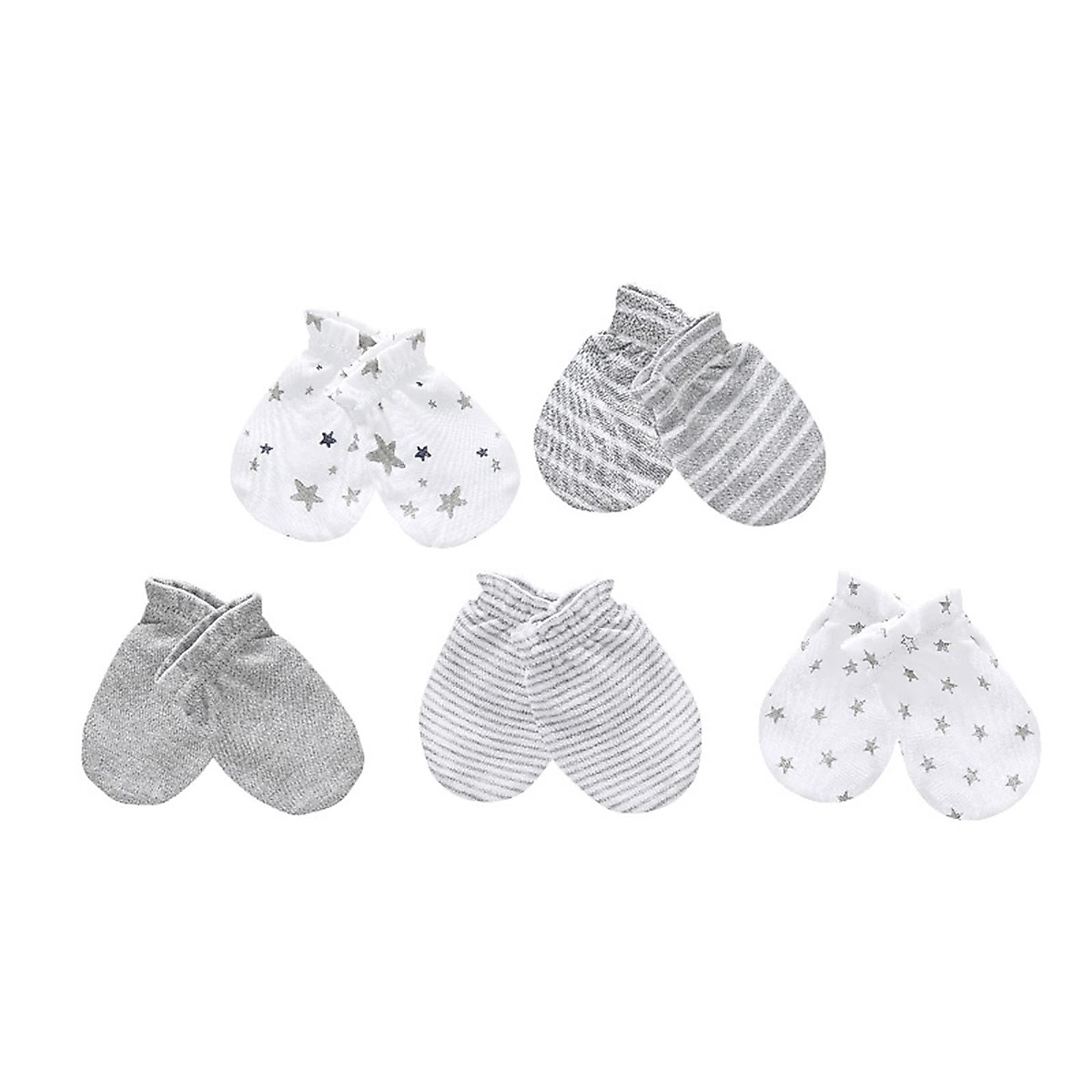 MAMIMAKA Baby Hat and Mittens Set Newborn Baby Hats Caps for Baby Boys Girls 0-6 Months 100% Cotton
