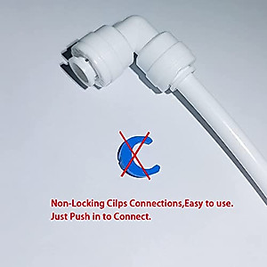 Malida 1/2" Thread Male to 1/4" Push Fit Tube Quick Connect for RO Reverse Osmosis (20)