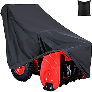 Skyour Snow Blower Cover Waterproof Durable Heavy Duty Outdoor Two-Stage Snow Thrower Protector Dust Covers for Most Electric Two-Stage Snow Blowers (L: 60" Lx33 Wx25 H/45 H)