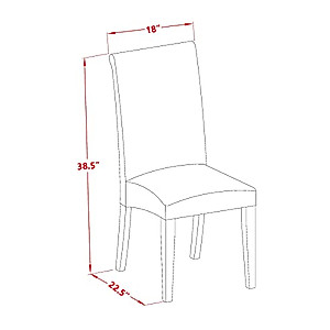 East West Furniture NDBA3-MAH-18 3 Piece Kitchen Table Set Contains a Rectangle Dining Room Table with Dropleaf and 2 Brown Linen Linen Fabric Parson Dining Chairs, 30x48 Inch, Mahogany