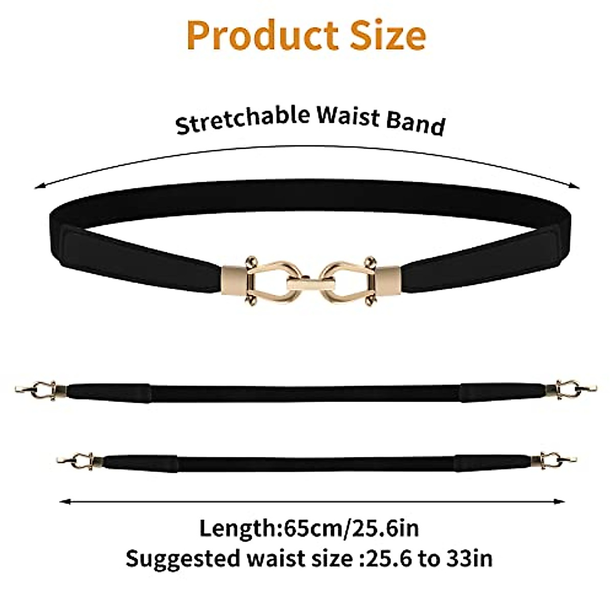 Giantree Women Skinny Belt for Dresses, Corset Belt Thin Waist Belt Fashion Versatile Ladies Elastic Slim Small Waist Belt