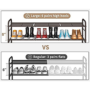 Dicasser 2-Tier Long Shoe Rack Organizer Extra Large Capacity for 18 Pairs,Bronze