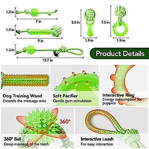 SQBG Puppy Toys 5 Pack for Energetic Puppy,Durable Puppy Chew Toys High Density Rubber and Rope Combined,Puppy Teething Toys Multiple Fun Play for Release Excess Energy