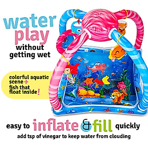 Splashin'kids Baby Water Play Mat Activity Center Gym Tummy Time Overhead Toys Water Mat Baby Toys Infant Toys Sensory Toy playmat
