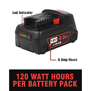 18v Battery 4Pack Replacement for Milwaukee M18 Battery 6.0Ah,High-Capacity Batteries Compaitble with Milwaukee Tools and Charger,2024 Version/New Patented