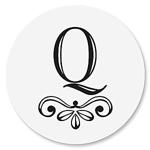 Monogram Personalized Envelope Seals Embellish - Set of 144, Round Self-Adhesive, Flat-Sheet Labels, by Colorful Images