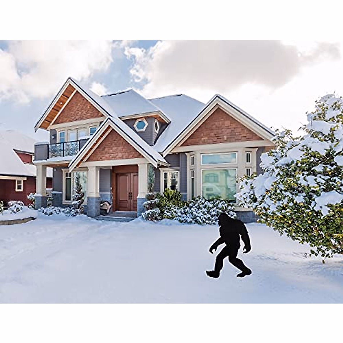 CINPIUK Bigfoot Garden Stake, Metal Sasquatch Yard Sign Christmas Outdoor Decoration Black Bigfoot Sculpture for Lawn Patio Decor