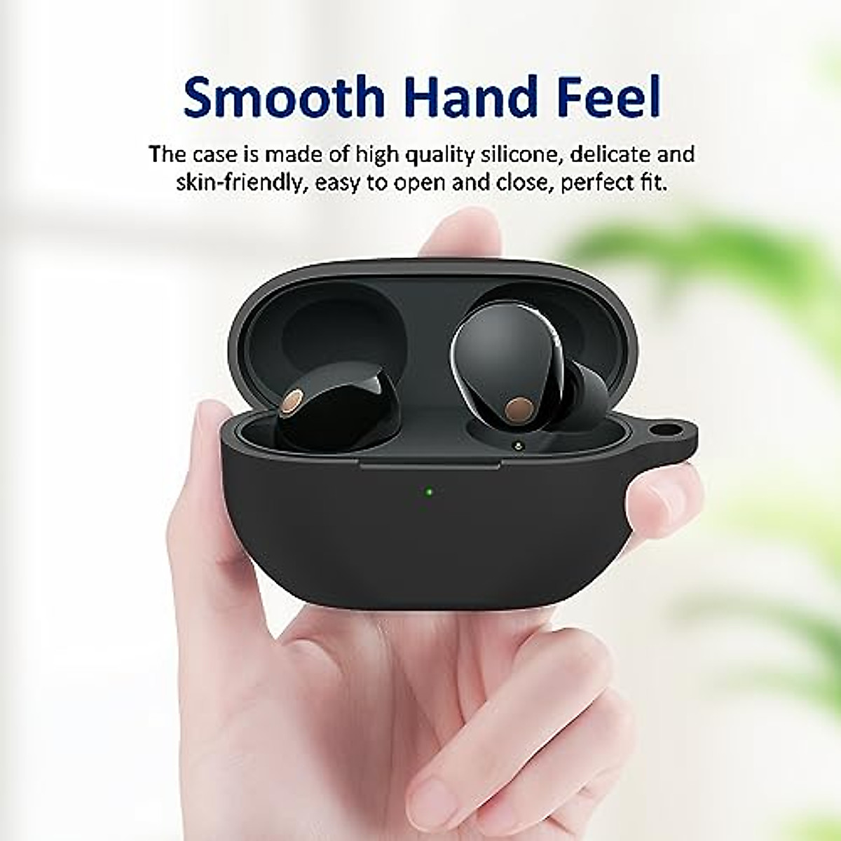 LEFXOMPHY Case for Sony WF-1000XM5 Earbuds 2023, Soft Silicone Cover Protective Skin Sleeve (Black)