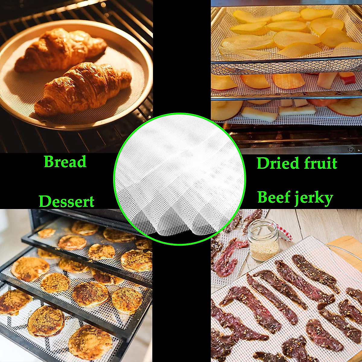 Silicone Non stick Silicone Dehydrator Sheets For Fruit Dryer Mesh Fruit Dryer Mesh Dim Sum Mesh Dumpling Steaming Screen Mat 16"*160"