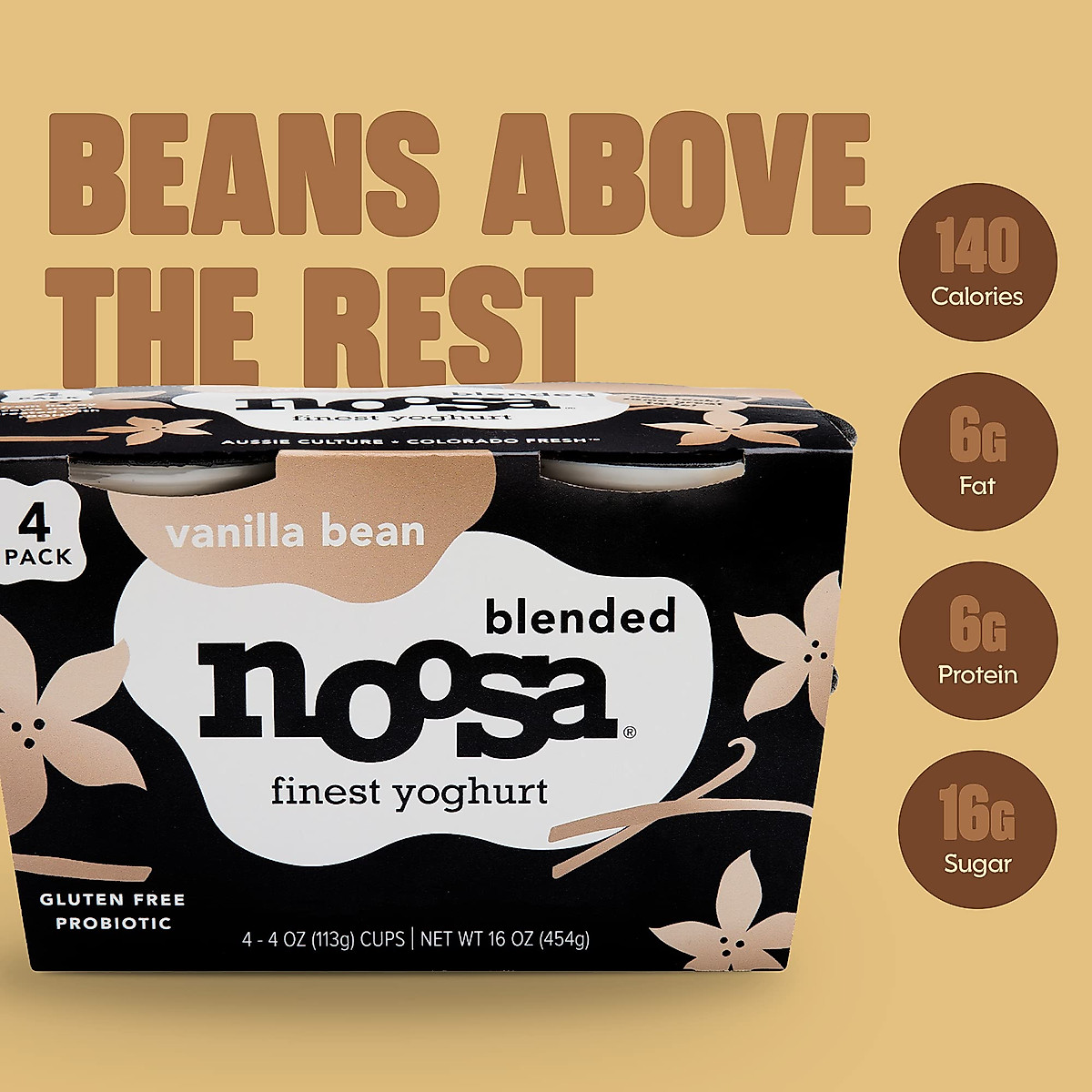 Noosa, Yoghurt Vanilla, 4 Ounce, 4 Pack