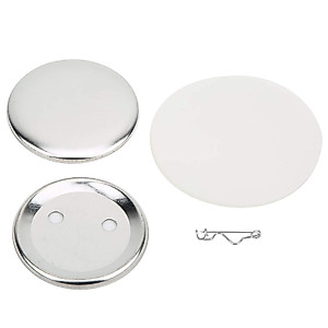 100 Sets Blank Button Making Supplies, DIY Pin Back Button Parts for Button Maker Machine Round Badge Pin Button, Includes Metal Cover, Plastic Button Back Cover, Clear Film(56mm/2.2in)