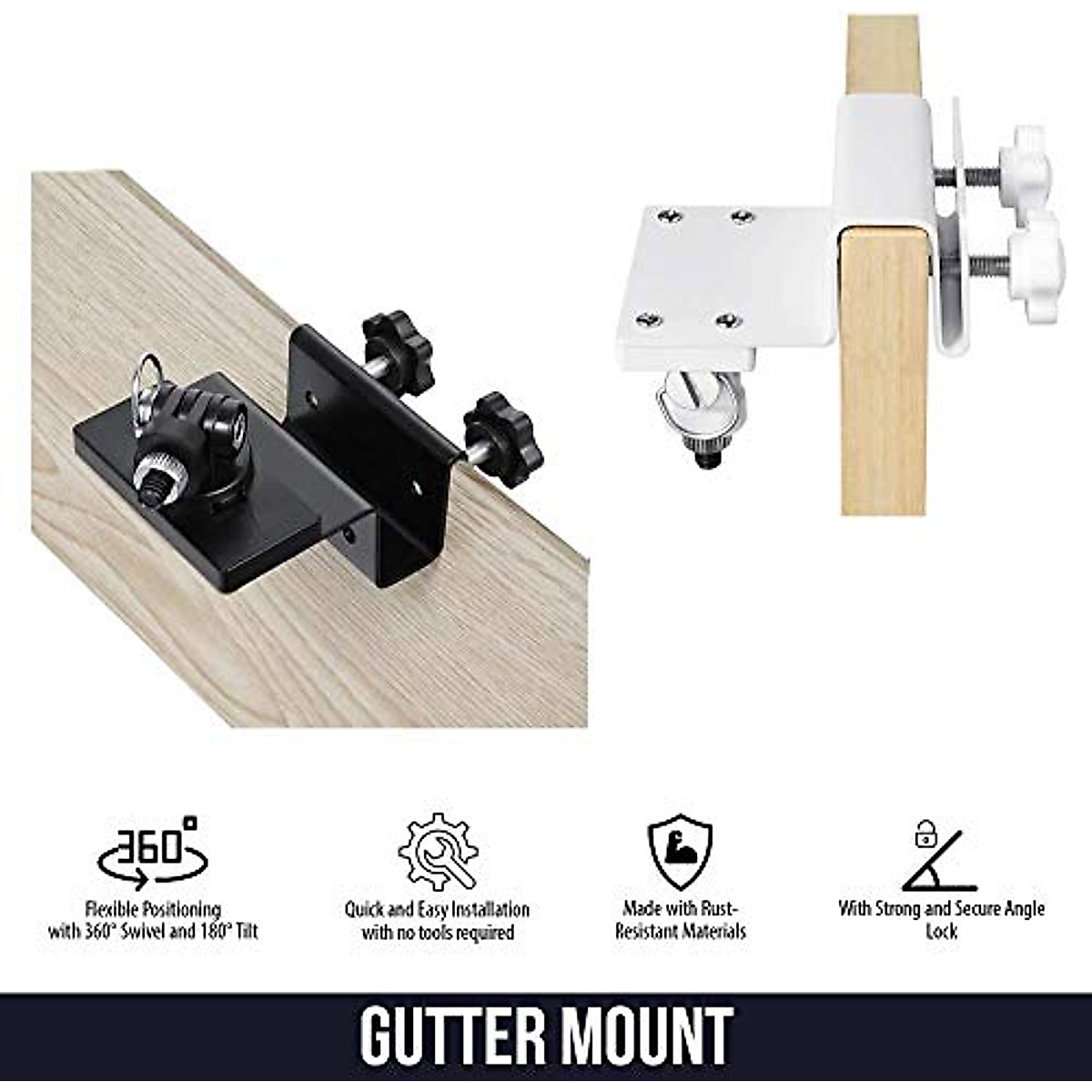 Wasserstein Weatherproof Gutter Mount Compatible with Arlo Pro/Pro2/Pro3/Pro4/ HD/Ultra/Ultra 2 (White)