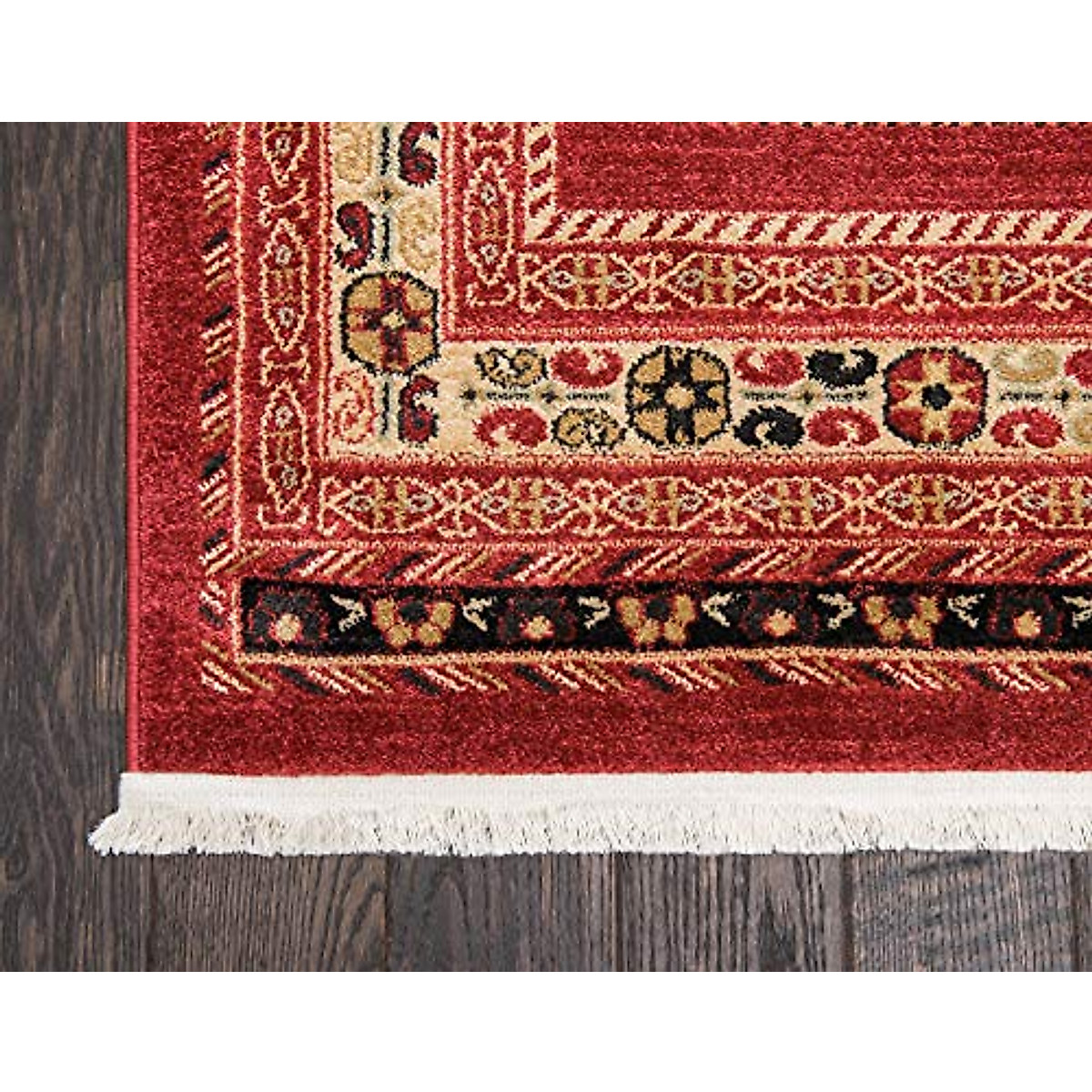 Unique Loom Fars Collection Area Rug - Pasadena (9' x 12' 2" Rectangle, Rust Red/ Black)