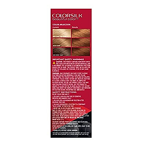 Revlon Colorsilk Beautiful Color Permanent Hair Color, Long-Lasting High-Definition Color, Shine & Silky Softness with 100% Gray Coverage, Ammonia Free, 053 Light Auburn, 1 Pack
