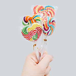 Augshy 300 Pcs Cake Pop Sticks and Wrappers Including 100 Pack Cake Pop Bags,100 Pack Cake Pop Sticks and 100 Pack Golden Ties for Lollipop Wrappers