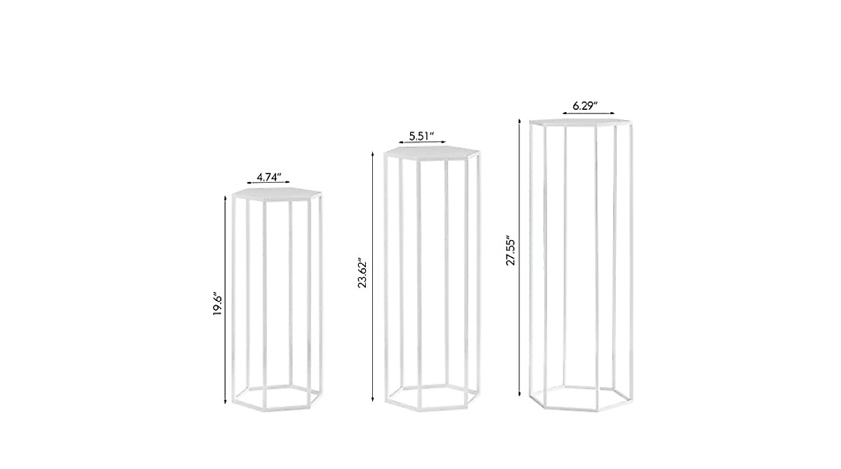 Mxfurhawa 3-Tier Hexagon Metal Plant Stand