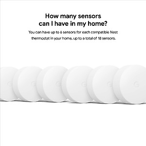 Google Nest Temperature Sensor 3 Count Pack - Nest Thermostat Sensor - Nest Sensor That Works with Nest Learning Thermostat and Nest Thermostat E - Smart Home