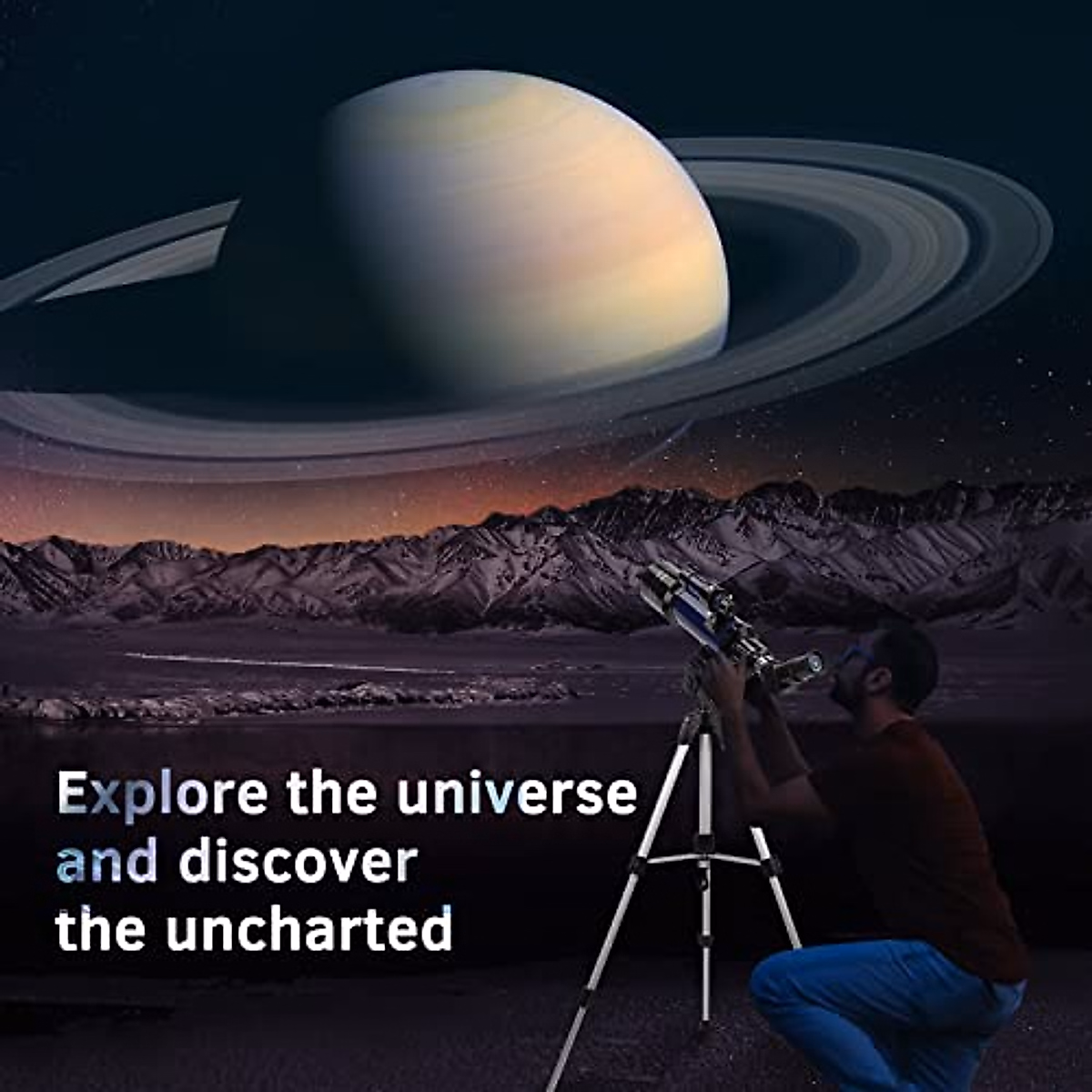 Telescopes for Adults Astronomy,70mm HD Aperture 400mm AZ Mount Telescopes for Astronomy Beginners & Kid with Carry Bag Tripod Phone Adapter, Portable Telescope to Observe Moon Star Stargazing Travel