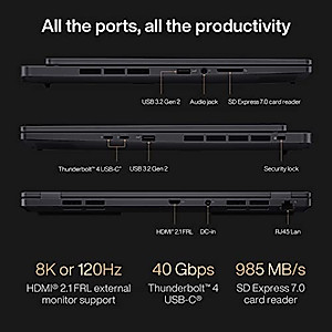 ASUS 2023 ProArt StudioBook 16 OLED Laptop, 16” 3.2K OLED Touch Display, Intel Core i9-13980HX CPU, Nvidia GeForce RTX 4060 GPU, 16GB DDR5 RAM, 1TB SSD, Windows 11 Home, H7604JV-PS94T, Mineral Black