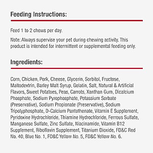 DreamBone DreamSticks with Real Bacon and Cheese Flavor, Rawhide Free Dog Chew Sticks 15 Sticks