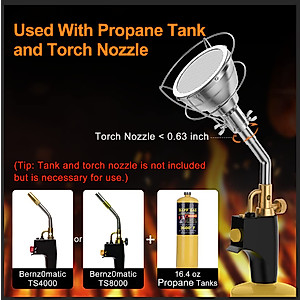 OGERY Cooking Torch Attachment, Pro Grade Chef Kitchen Food Culinary Propane Torch Flamethrower, Outdoor Searing Blow Torch Handheld Broiler for Sous Vide Grilling, Desserts(Torch Not Included)