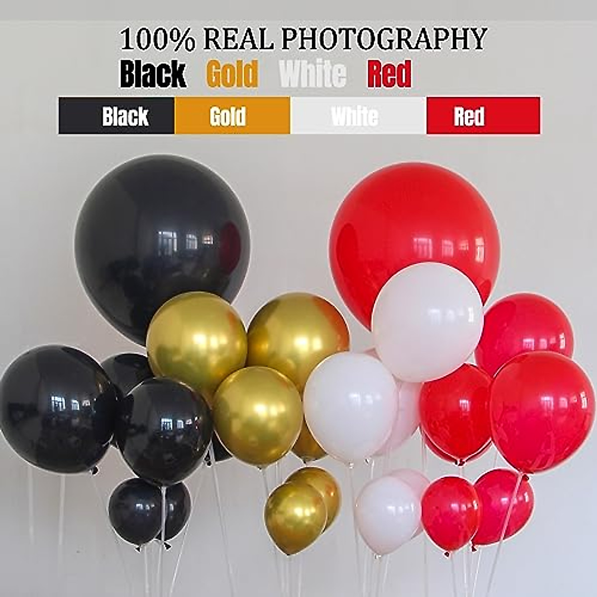 Casino Balloon Garland Arch Kit, 128Pcs Red Black White Gold Balloon With Starburst Dice Foil Balloons Giant Paper Card for Casino Las Vegas Game Night Poker Theme Party Decorations