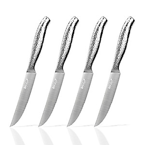 BILL.F Steak knives Serrated Steak Knife Set Stainless Steel Steak Knife Set of 4
