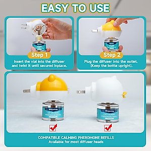 Woyamay Cat Calming Diffuser Refills - Cat Pheromones Calming Diffuser for Cats Relieve Anxiety & Stress, 2-Month Supply Cat Pheromone Diffuser Refills (Fits All Common Diffuser