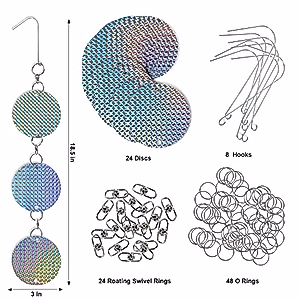 Mageloly 24 Pack Bird Reflective Disks, Woodpecker Deterrent Bird Repellent Devices Outdoor, Bird Deterrent Scare Discs