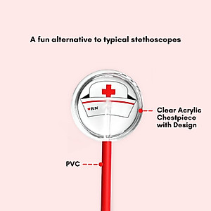 Red Nurse Stethoscope with RN and Nurse Hat on Diaphragm