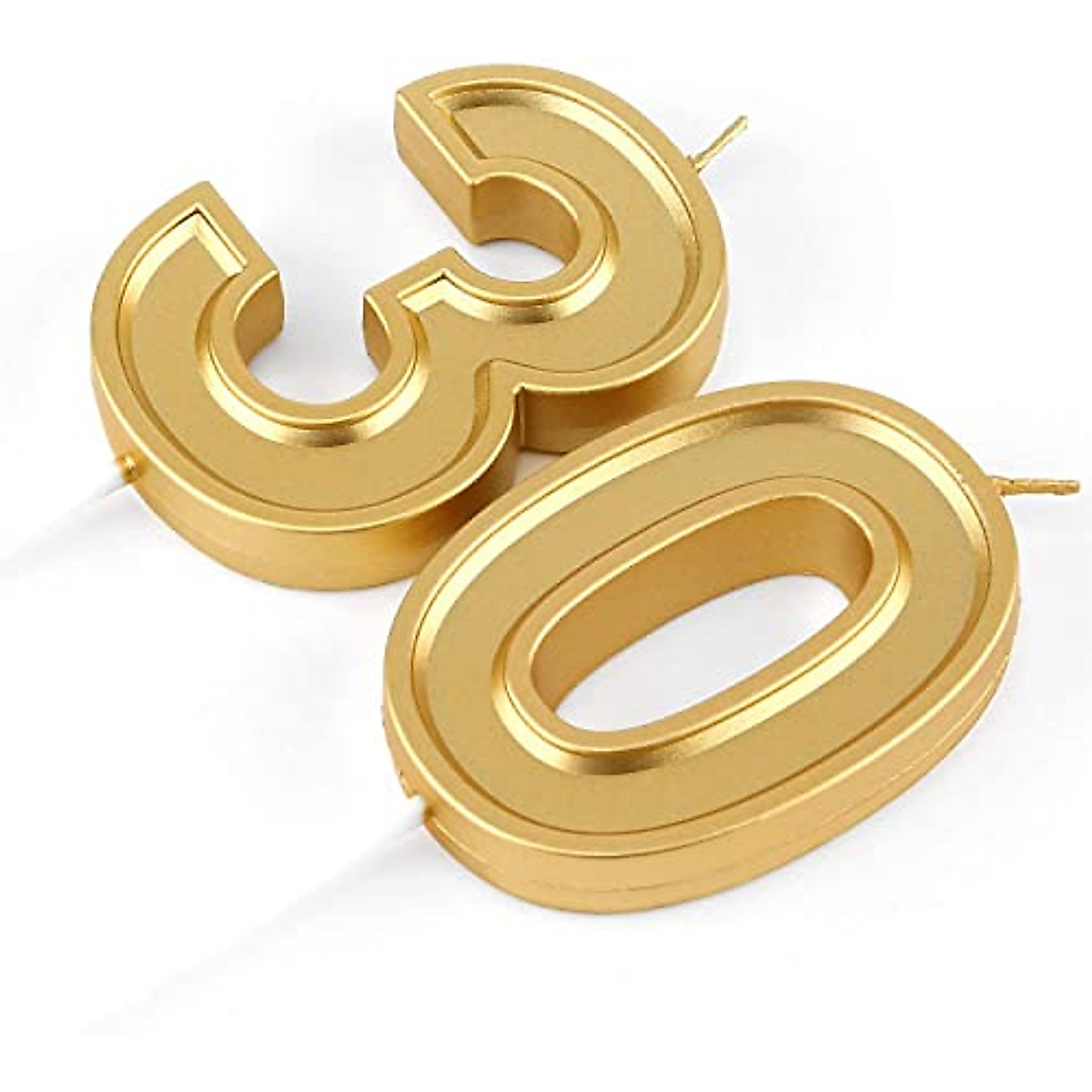 LUTER 2.76 Inches Large Birthday Candles Gold Glitter Birthday Cake Candles Number Candles Cake Topper Decoration for Wedding Party Kids Adults, Number 30