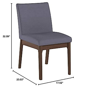 Christopher Knight Home Kwame Fabric / Walnut Finish Dining Chairs, 2-Pcs Set, Dark Grey