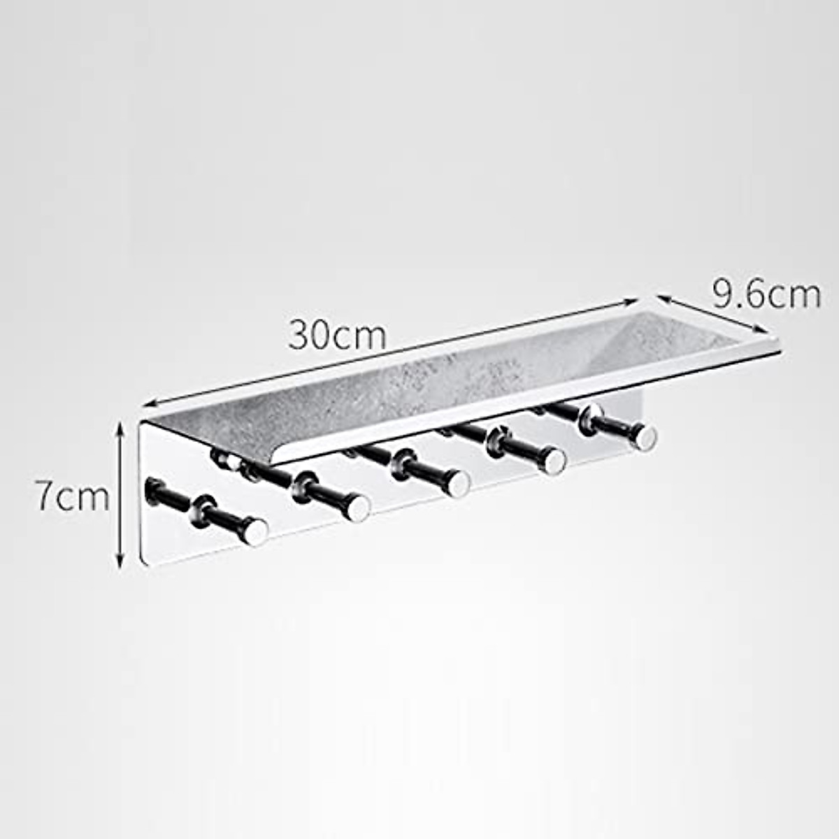 FVRTFT Shower Rack with Hook Shower Caddy No Drilling Shower Shelves Self Adhesive Wall Mounted Stainless Steel For Bathroom Kitchen,30cm