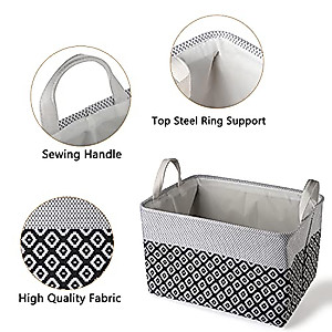 Storage Basket 2-Pack Large Fabric Storage Basket for Shelves Collapsible Storage Bins with Handles Closet Storage Bins for Organizers