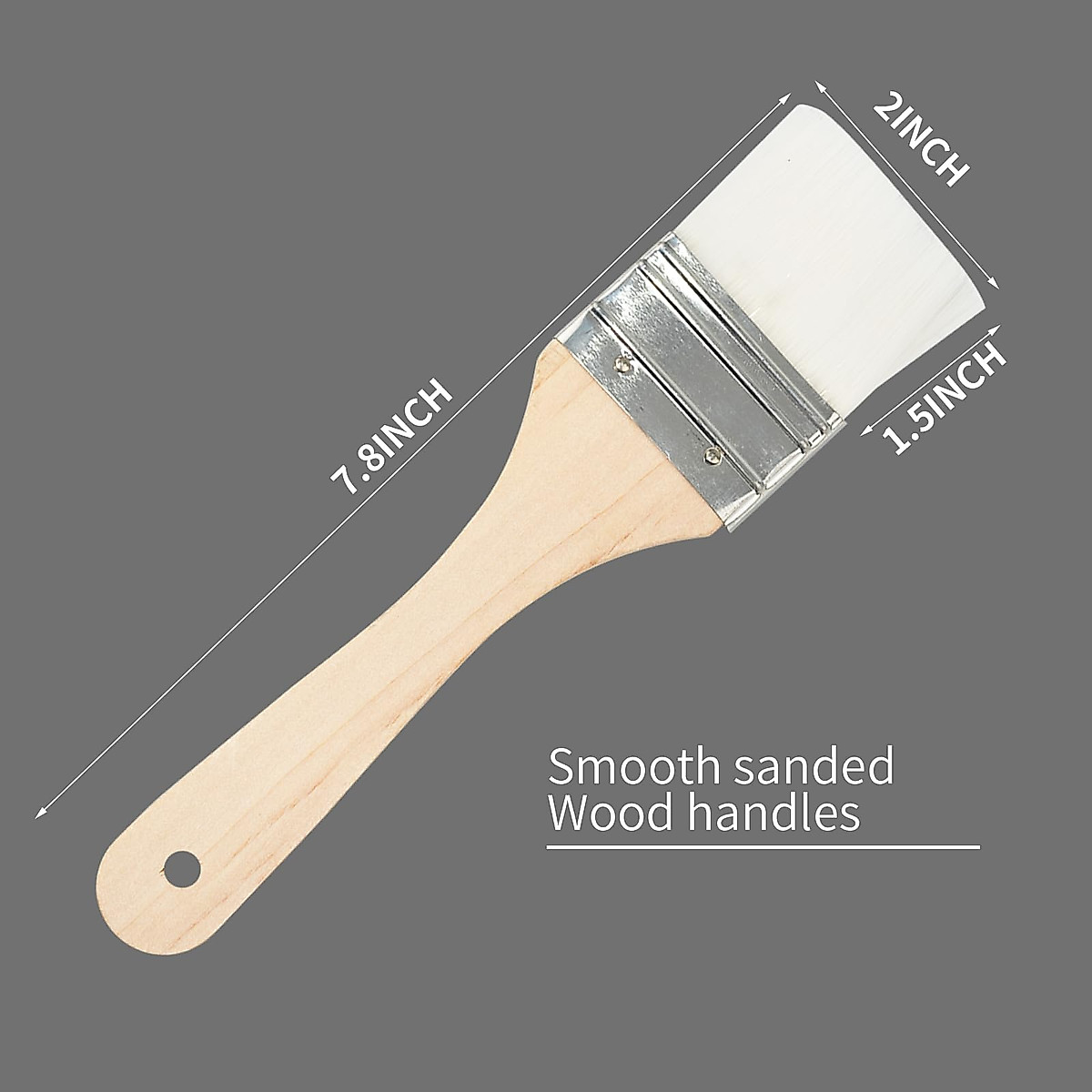 Set of 3 Chip Paint Brushes with Synthetic Bristles for Priming Painting, Varnishing, Wood, Walls, Painting