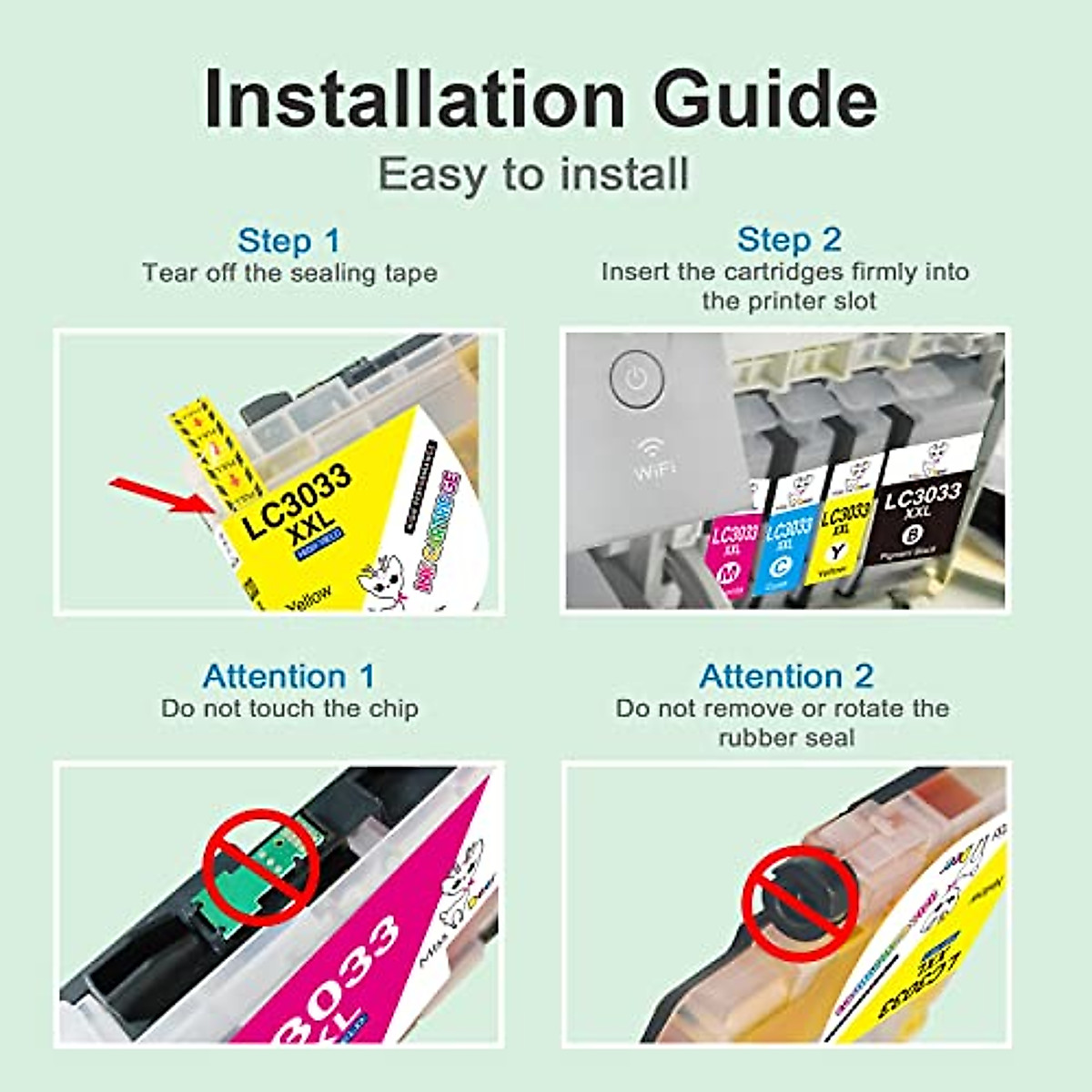 MS DEER Compatible LC3033 BK/C/M/Y Ink Cartridges Replacement for Brother LC3033XXL LC 3033 XXL LC3035 3035 Super High Yield Work for Brother MFC-J995DW MFC-J805DW MFC-J815DW MFCJ995DW Printer 4-Pack