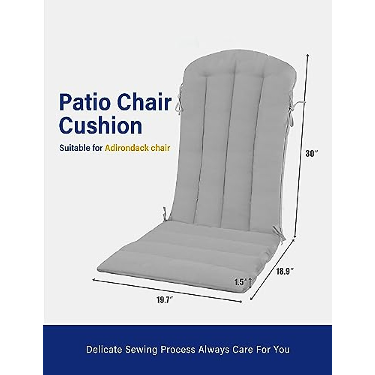 YEFU Outdoor Rocking Chair with Thin Cushion, Adirondack Chair for Indoor and Outdoor, Used in Patio, Fire Pit, Deck, Garden, Campfire Chairs(White Chair+Gray Cushion)