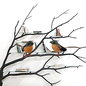 Rrut 12PCS Artificial Feathered Birds, Simulation Foam Birds Clip Robin Bird Hanging Pendant Christmas Tree Decoration Christmas Tree Ornament Home Garden Wedding Decor Orange