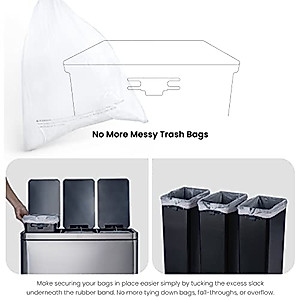 Home Zone Living 16 Gallon Kitchen Trash Can Recycling Combo with 3 Compartments for 60 Liter Total Capacity