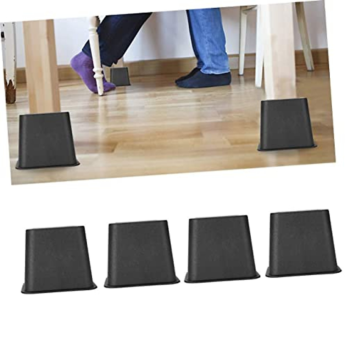 DOITOOL 4pcs Table Leg Protectors Silicone Table Protector Carpet Protector for Furniture Legs Heavy Duty Furniture Lifter Mattress Risers Square Bumper Protective Agent Heightener Floor