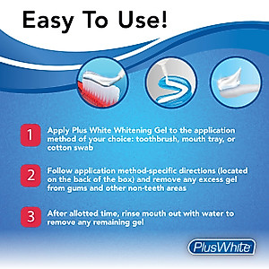 Plus White Speed Whitening Gel - Works in 5 Minutes - Professional Teeth Whitening w/Dentist Approved Ingredient (2 oz, Pack of 2)