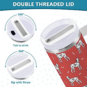ZZXXB Dalmatian Bone Insulated Stainless Steel Water Bottle with Handle and Straw Lid Double Walled Travel Mug 30 oz