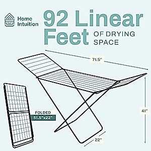 Home Intuition Foldable Clothes Drying Rack Dryer (Black)