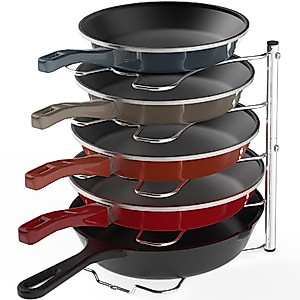 Simple Houseware Cabinet Pantry Pot and Pan Organizer Holder Rack, Chrome