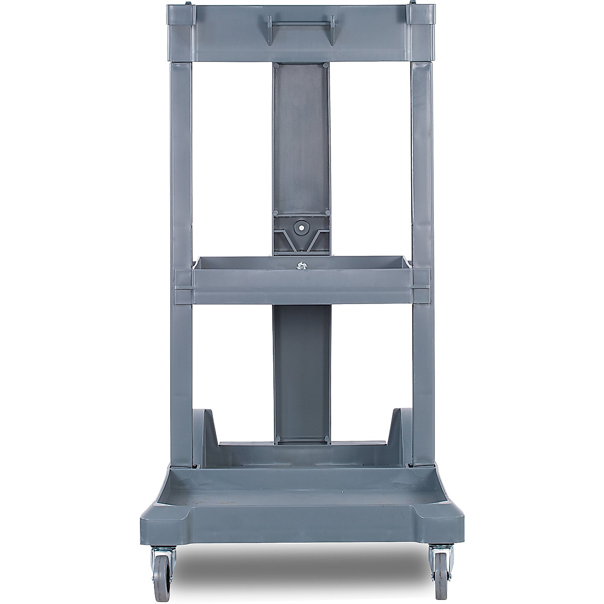 Carlisle FoodService Products Plastic Short Platform Janitorial Cart, 300 lbs Capacity, 45" x 19" x 39", Gray