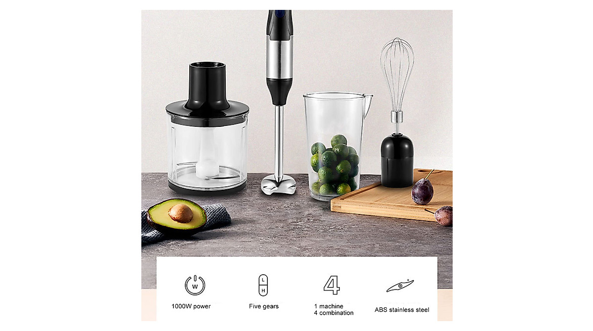 4 in 1 Food Processor Blender - Powerful Hand Blender with 5 Gears